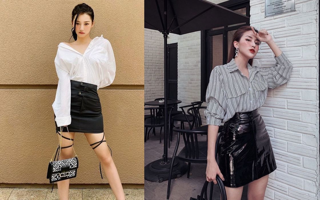 Chân váy da mặc với áo gì? Gợi ý tips phối đồ sang chảnh